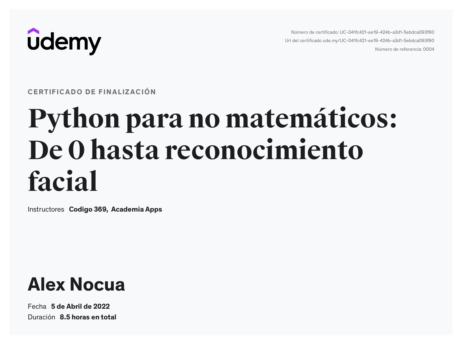Certificación Udemy de Python para procesamiento de imagenes.